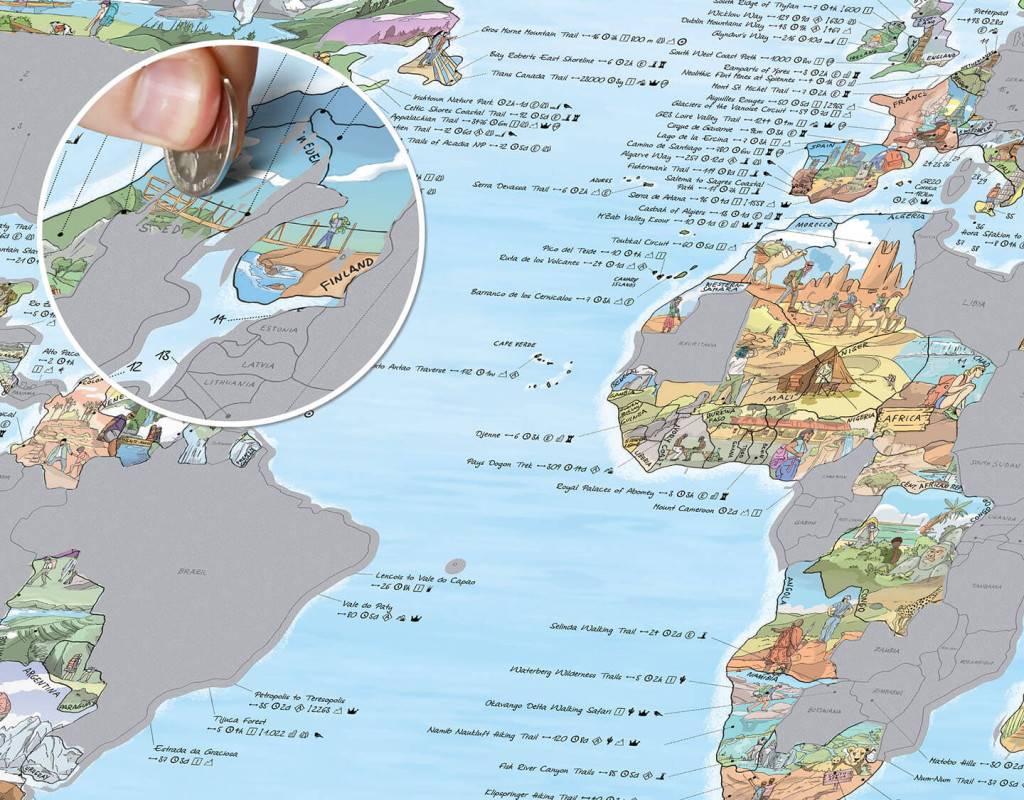 Hiking map scratch edition map | Globe Trott-Air